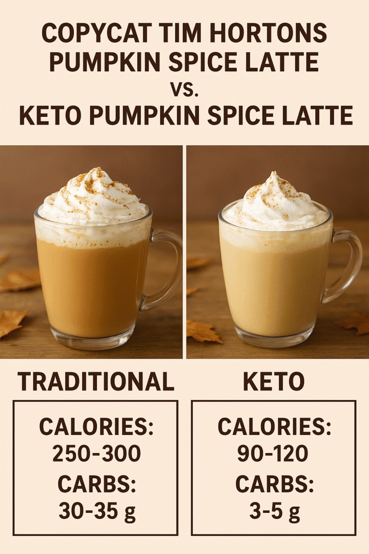 Copycat Tim Hortons Pumpkin Spice Latte vs. Keto Pumpkin Spice