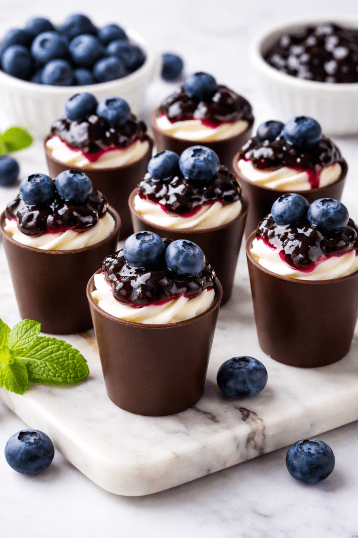 Blueberry Cheesecake Chocolate Shot Glass Desserts Lang's