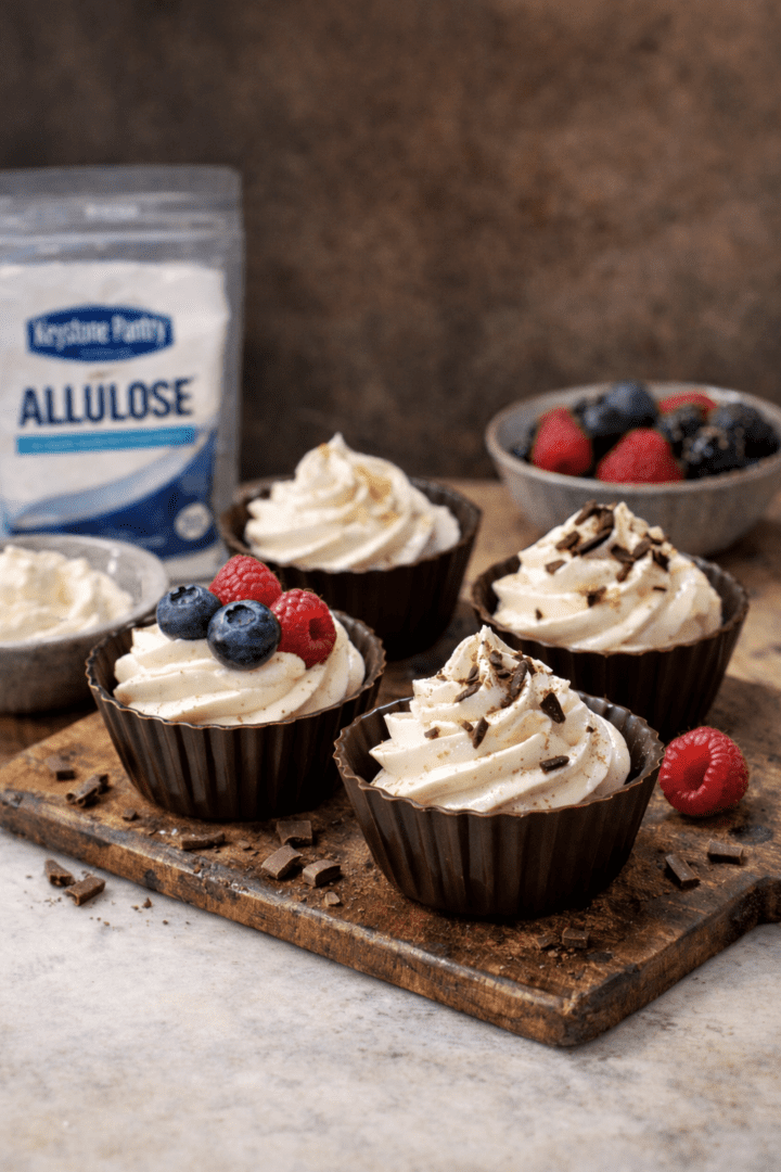 Keto Vanilla Bean Cheesecake Cups (No-Bake)- Keystone Allulose